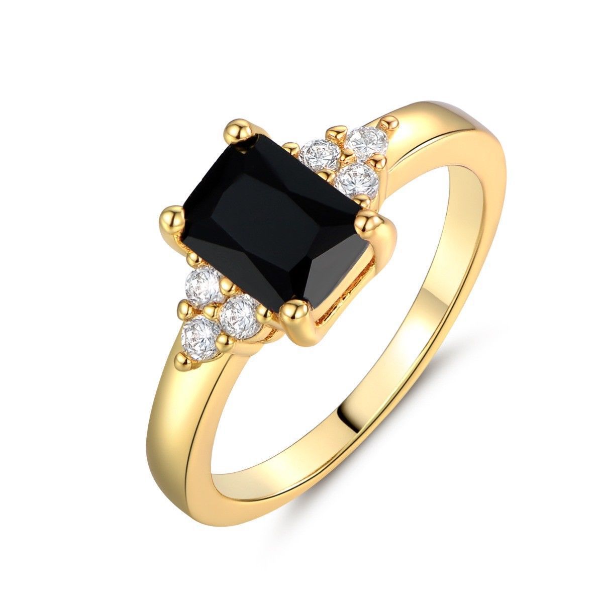 Black Spinel Baguette Ring | Gold 14k – Kora Jewelry